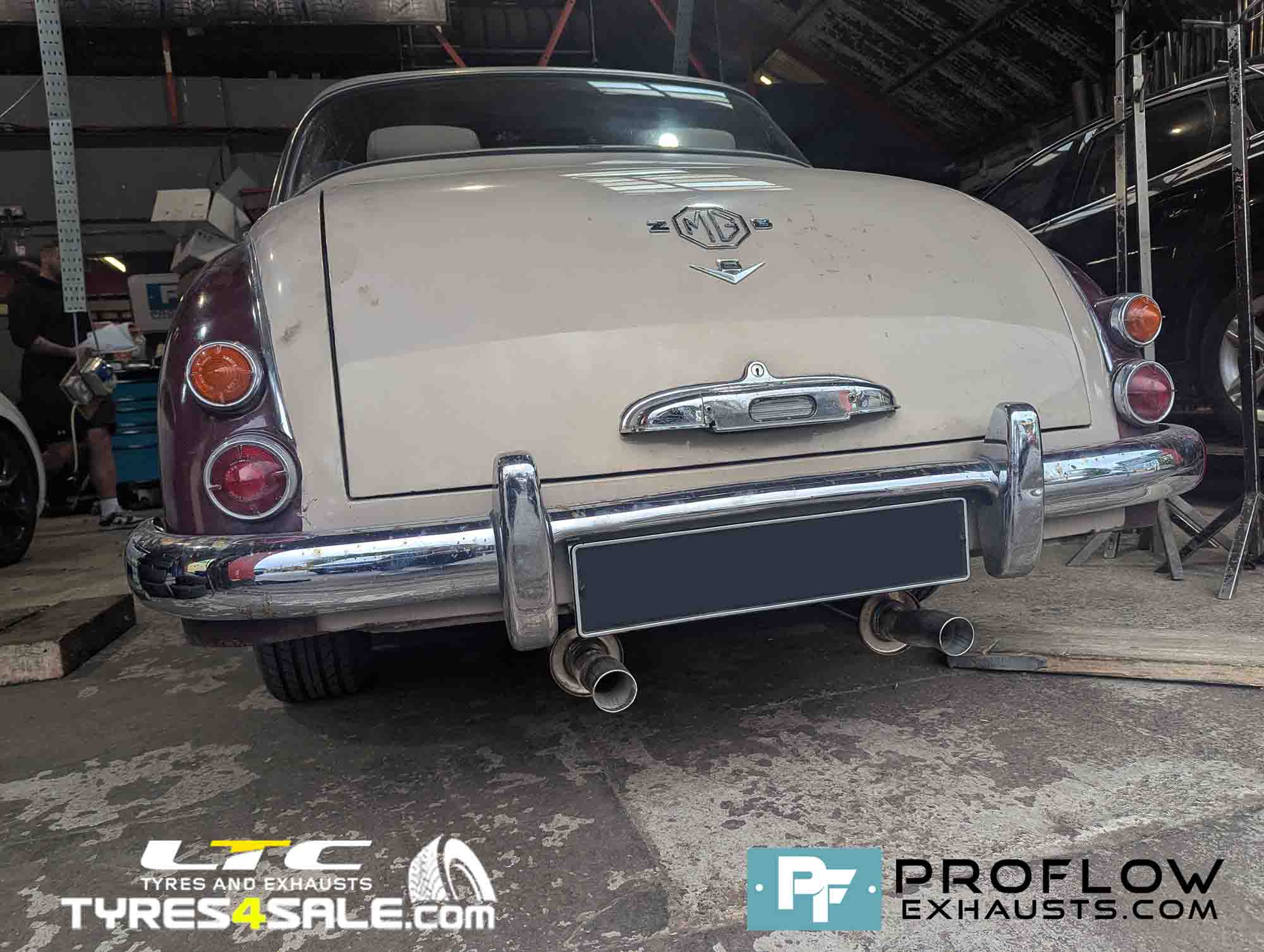Proflow Custom Built Stainless Steel Dual Exit Exhaust for MG Magnette 1959