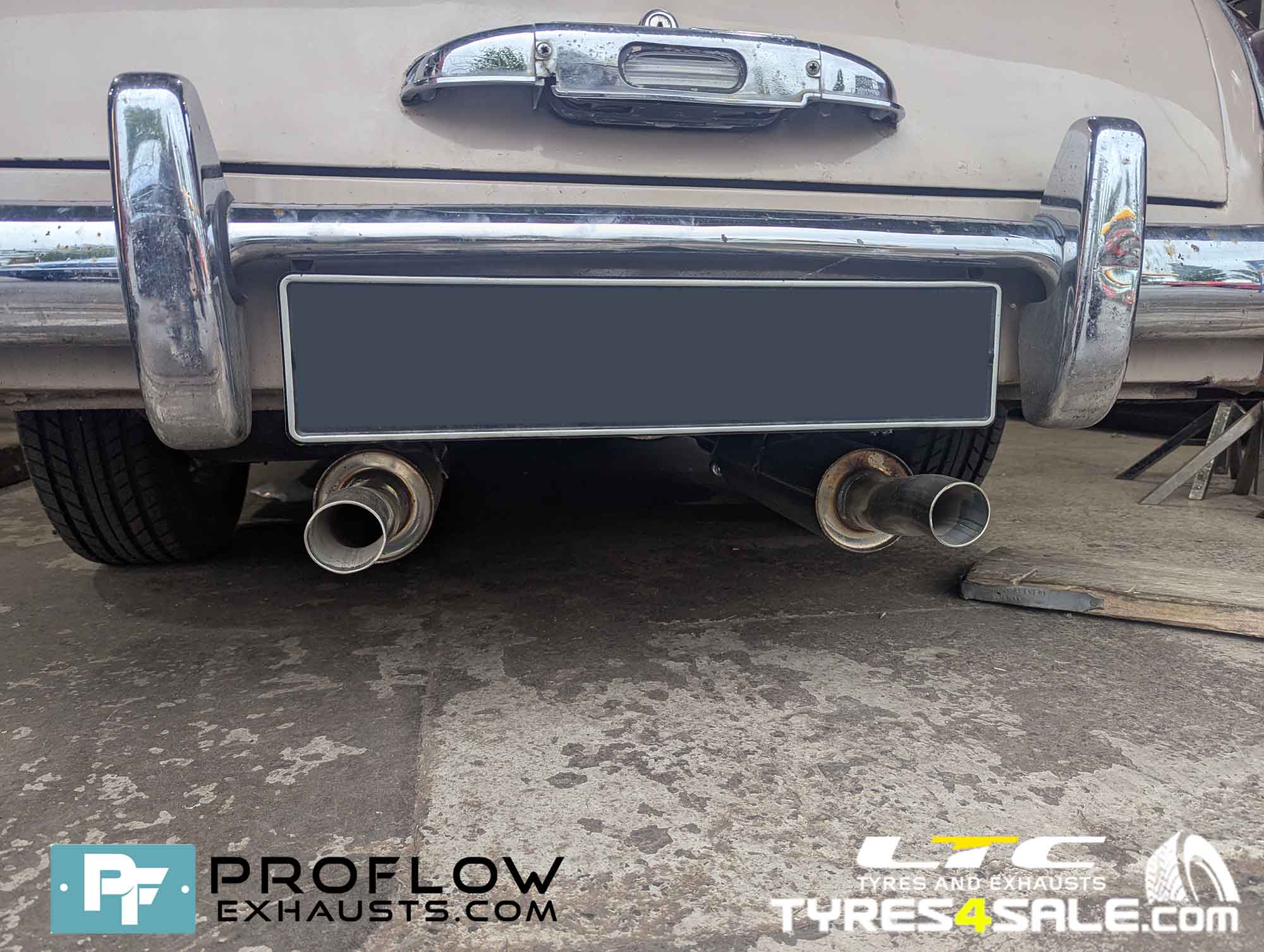 Proflow Custom Built Stainless Steel Dual Exit Exhaust for MG Magnette 1959